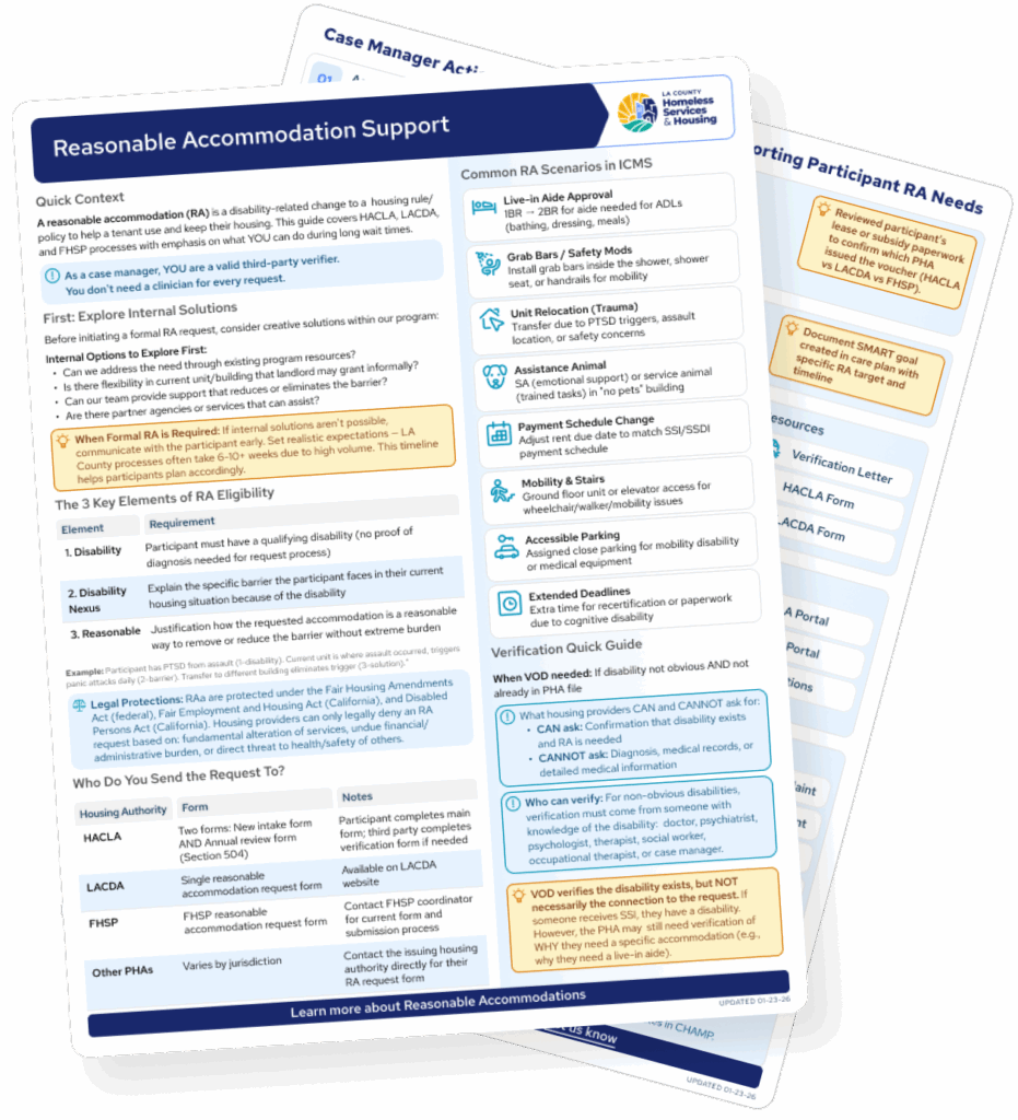 Reasonable Accommodations Guide for Case Managers | LA County
